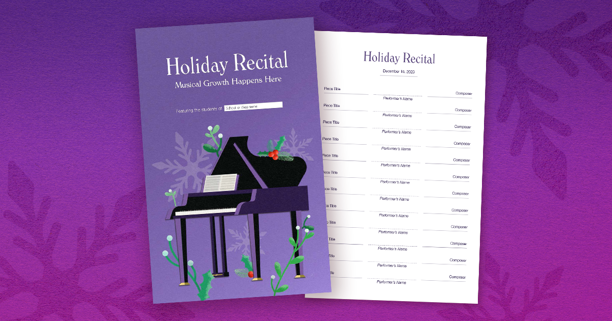Free Holiday Recital Program Template – alfred.com
