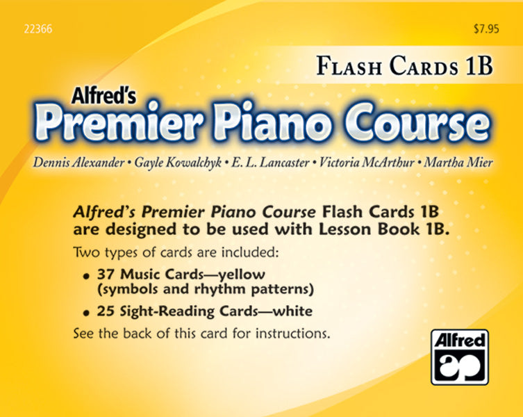 Premier Piano Course, Flash Cards 1B: Piano Flash Cards – Alfred Music
